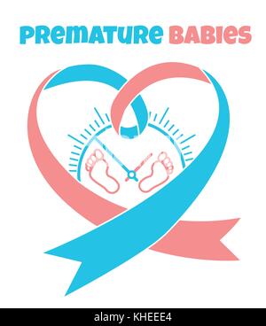 Icon of births a newborn's premature baby in the form a pink blue ...