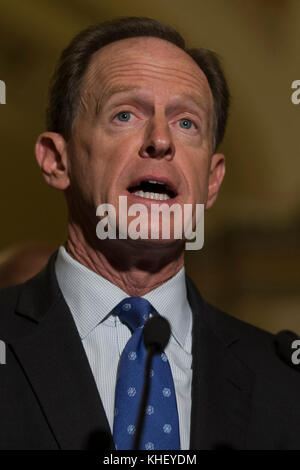 United States Senator Pat Toomey (Republican of Pennsylvania) listens ...