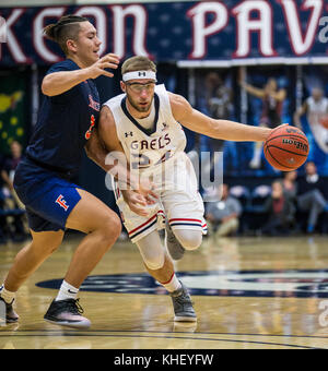 Saint Mary's (Cal.) forward Calvin Hermanson, right, shoots over San ...