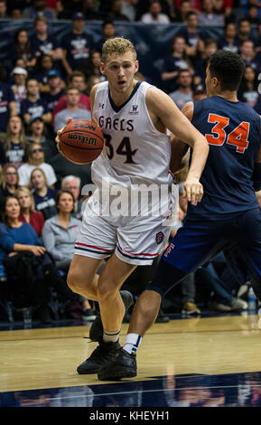 Saint Mary's (Cal.) center Jock Landale, right, shoots over San ...