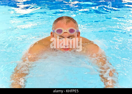 Fat man in the swimming pool Stock Photo - Alamy