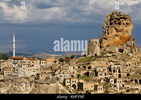 A beautiful view over the town of Uchisar, at the Pigeon Valley ...