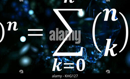 Math equations flying and disappearing in distance Stock Photo - Alamy