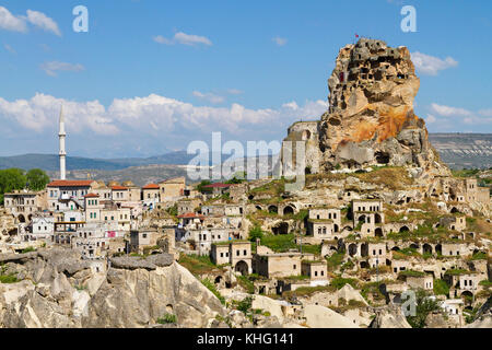 A beautiful view over the town of Uchisar, at the Pigeon Valley ...