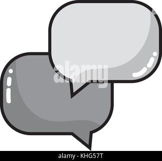 grayscale chat bubbles to notes message information vector illustration ...