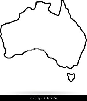 Australia map thin line. Simple illustration of Australia map vector ...