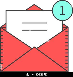 Open email outline vector icon. Thin line black open email icon, flat ...