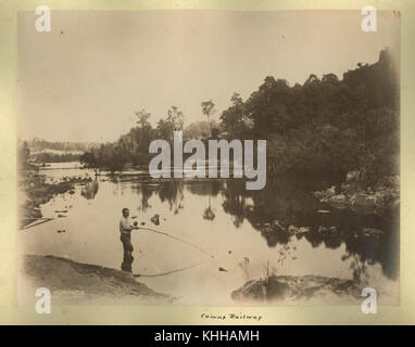 Fishing by the Barron River at Kuranda Stock Photo - Alamy