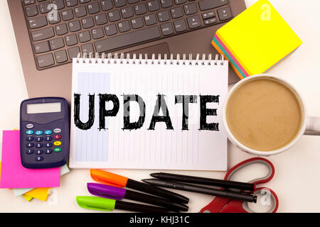 Update text in the office with surroundings such as marker, pen writing ...