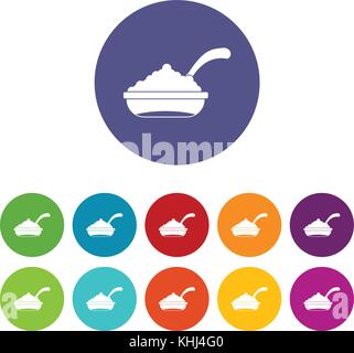 Bowl of caviar with spoon icons set Stock Vector Image & Art - Alamy
