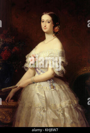Portrait of the Empress Eugenie 1854 by Edouard Louis Dubufe Stock ...