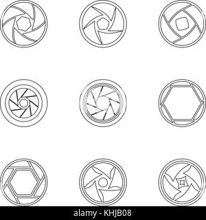 Kind of aperture icons set, outline style Stock Vector Image & Art - Alamy