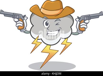 Cowboy rain cloud character cartoon Stock Vector Image & Art - Alamy