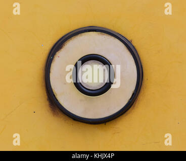 Old push button in a dutch train Stock Photo - Alamy