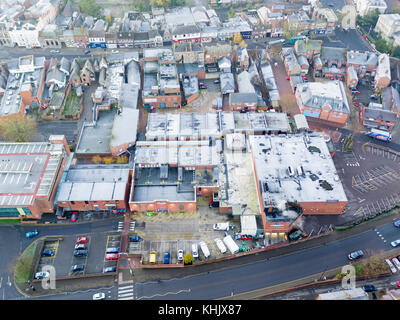 Waterbourne walk shopping centre, Leighton Buzzard aerial view Stock ...