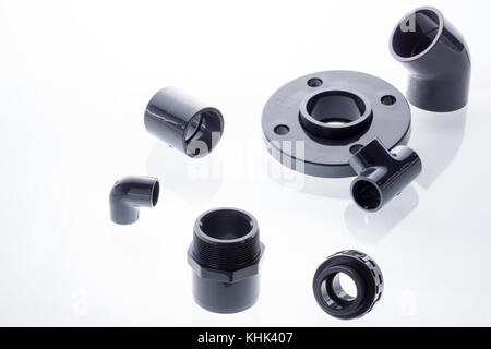 The PVC - U coupling fittings is isolated on white background Stock ...