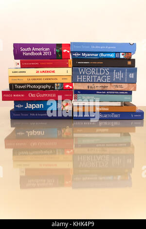 Books pile texture and background Stock Photo - Alamy