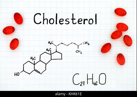 Chemical formula of Cholesterol. Close-up Stock Photo - Alamy