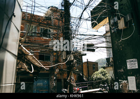illegal power lines in the rocinha favela of rio de janeiro, brazil ...