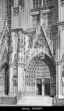 Historical engraving, Cologne Cathedral in 1824, Romantic, Historicism ...