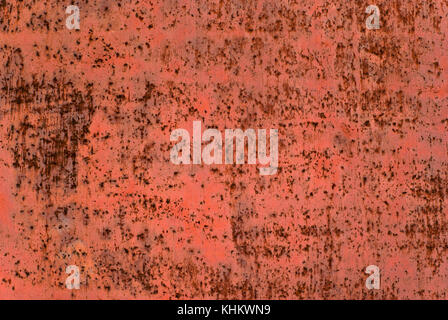 background, texture: surface of primed metal sheet with spots of rust ...