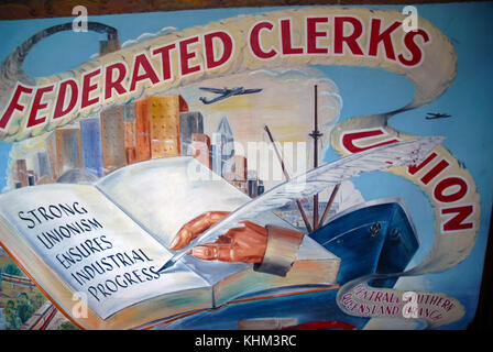 Federated Clerks mural at the Stockman's Hall of Fame, Longreach ...