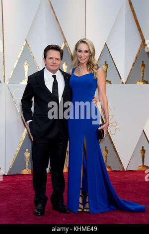 Tracy Pollan and Michael J. Fox attending the 'A Funny Thing Happened ...