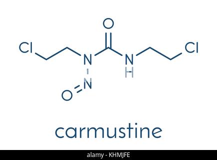 Carmustine (BCNU) cancer chemotherapy drug molecule. Skeletal formula ...