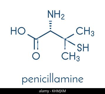 Penicillamine drug molecule. Used as chelating agent and in treatment ...