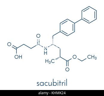 Sacubitril hypertension drug molecule. Skeletal formula Stock Vector ...