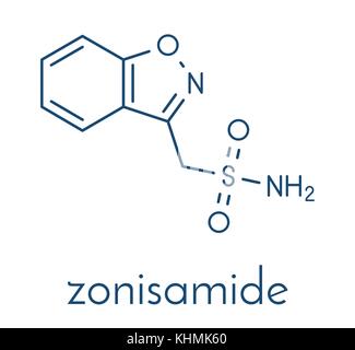 Zonisamide epilepsy drug molecule. Skeletal formula Stock Vector Image ...