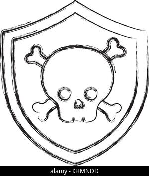 figure shield security protection inside computer technology vector ...