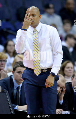 Mount St. Mary's head coach Donny Lind looks on during a First Four ...