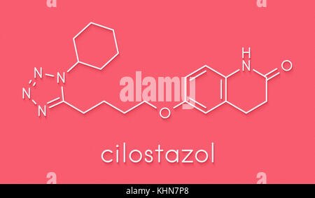 Cilostazol intermittent claudication treatment drug molecule. Inhibitor ...