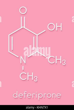 Deferiprone thalassaemia major drug molecule. Iron chelating agent ...