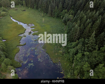 Beautiful Aerial Landscape of Brohm Lake during sunset. Taken between ...