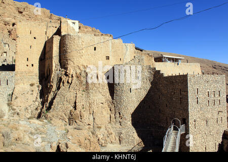 Stone walls of Mar Musa monastery in Syria Stock Photo - Alamy