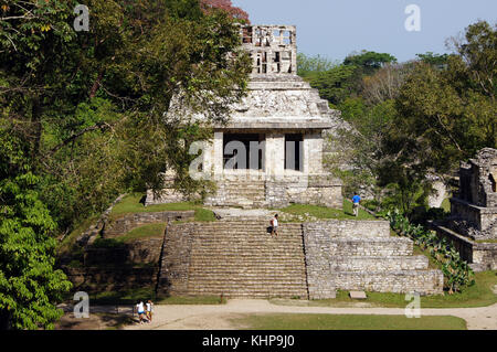 Palenque, Temples of the Cross group in morning light, Chiapas, Mexico ...