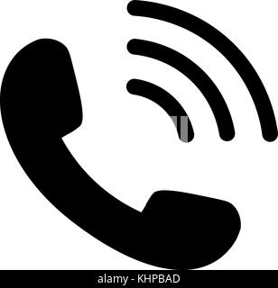 Phone with waves symbol icon - white simple outline, isolated - vector illustration Stock Vector ...