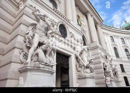 Statue of Hercules slaying the Lernaean Hydra at the Michaelerplatz ...
