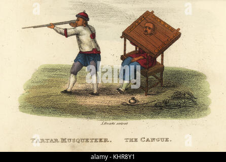 The punishment of the Wooden Collar - A punishment in China, circa 1800 ...