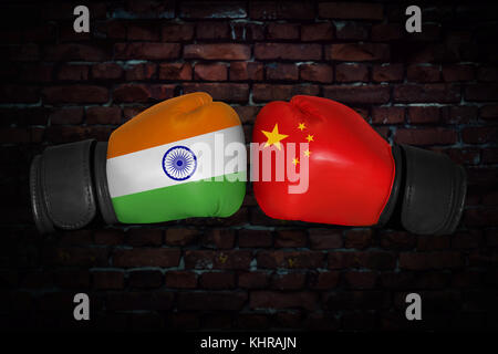 A boxing match. Confrontation between the India and Pakistan. Indian ...
