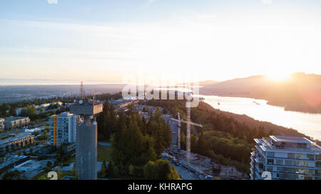 Aerial view of SFU on Burnaby Mountain, Vancouver, BC, Canada Stock ...