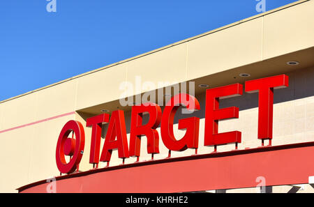 A logo sign outside of a Target retail store location in Woodbridge ...
