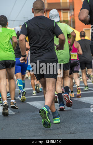 International Marathon Running Race, Rear View of Running Man Stock ...