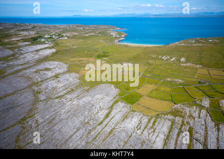 Aerial view of Inishmore or Inis Mor, the largest of the Aran Islands ...