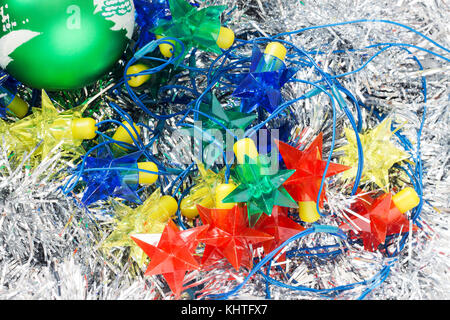Star-shaped light garlands, festive decoration for Christmas Stock ...
