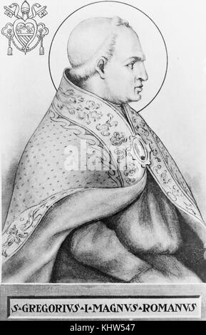 Portrait of Pope Gregory I commonly known as Saint Gregory the Great ...