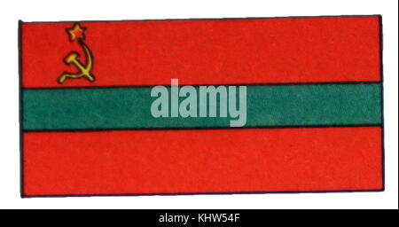 The flag of the Moldavian Soviet Socialist Republic and Emblem . The ...