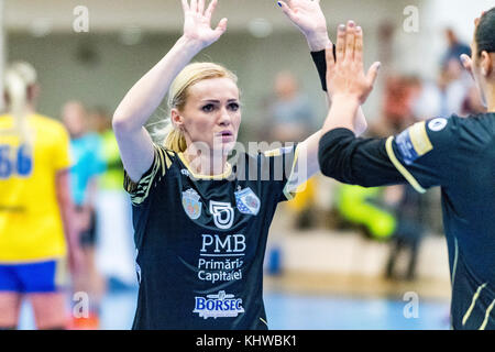 November 19, 2017: Iulia Curea #5 (CSM Bucharest) during the EHF Woman ...